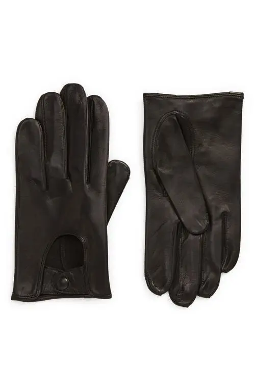 SEYMOURE Washable Leather Driver Gloves - Black
