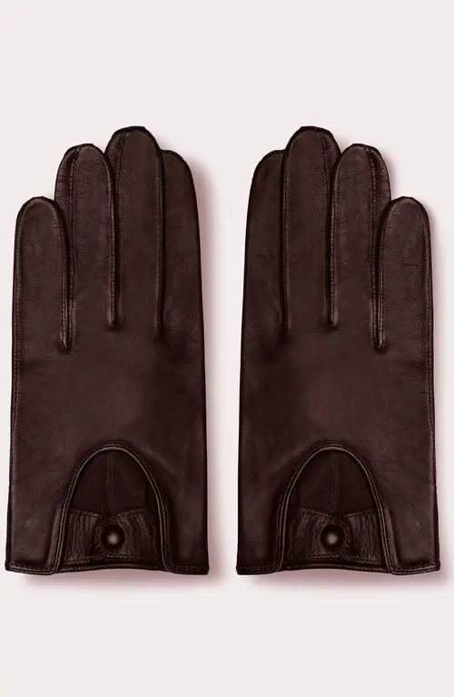 SEYMOURE Washable Leather Driving Gloves - Espresso