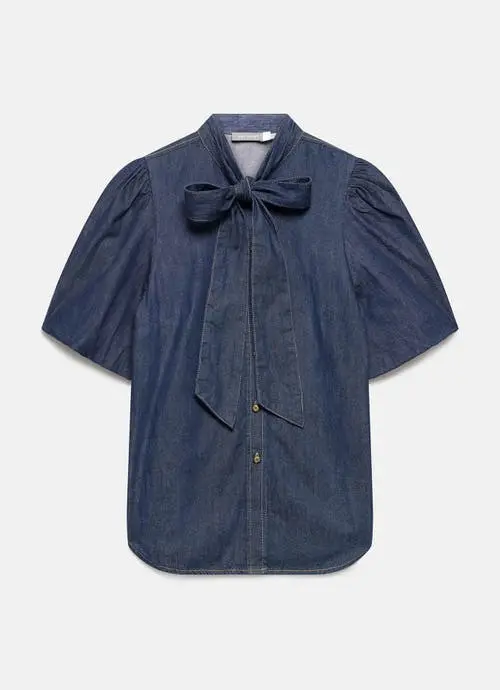 Mint Velvet Puff Sleeve Denim Shirt