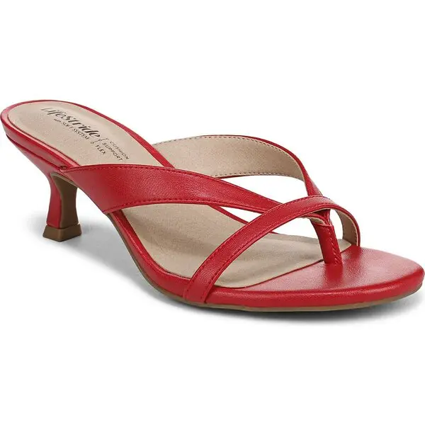 LIFESTRIDE Navine Kitten Heel Flip Flop - Fire Red