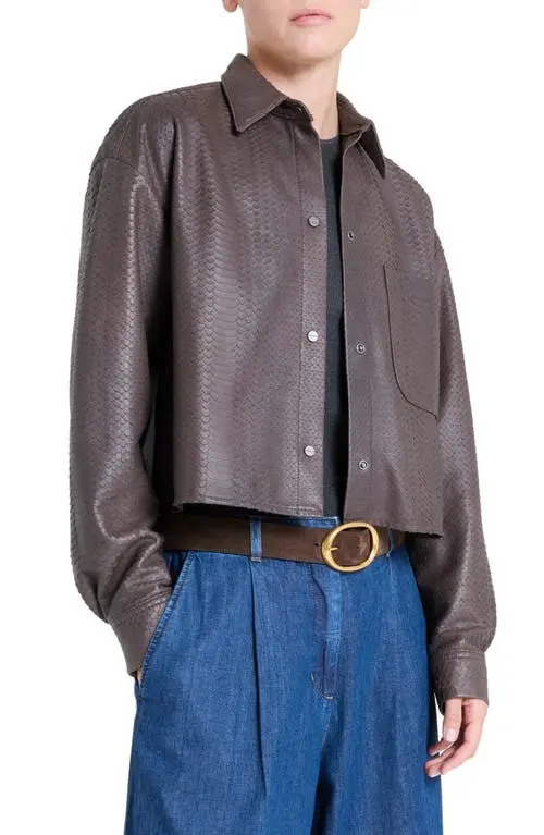 TWP Little Big Joe Leather Button-up Shirt