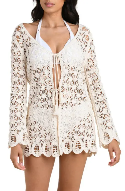 La Blanca Serenity Tie Front Cotton Cover-up Tunic
