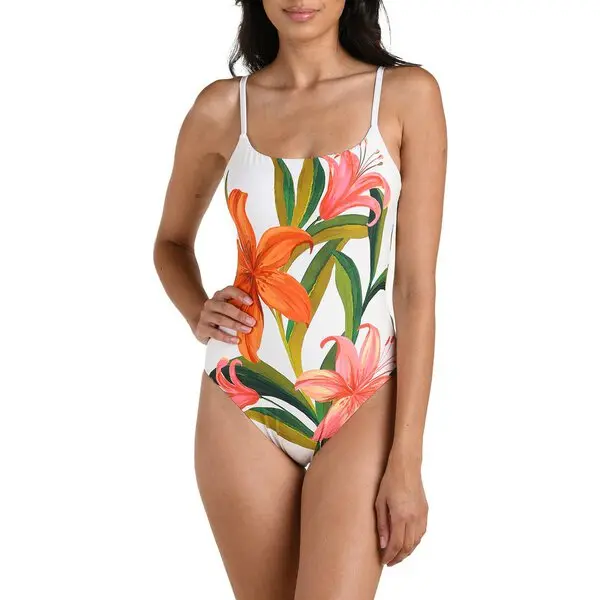 La Blanca Jungle Blossoms One-piece Swimsuit - Orange Multi