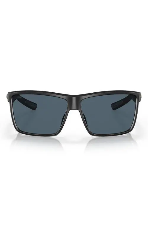COSTA DEL MAR Rinconcito 60mm Square Polarized Sunglasses - 11 Matte Black/gray 580p