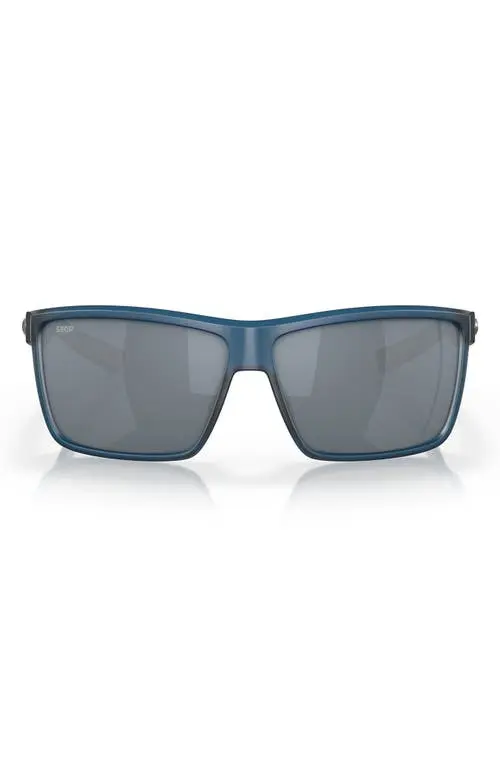 COSTA DEL MAR Rinconcito 60mm Polarized Rectangular Sunglasses - Atlantic Blue/gray