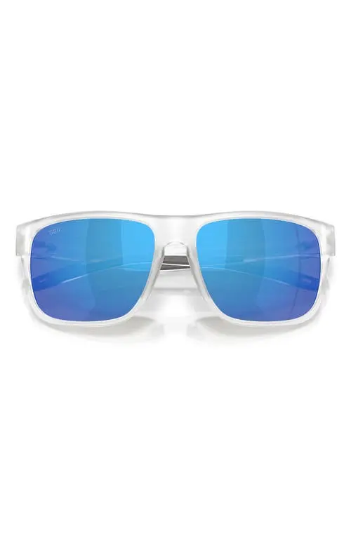 COSTA DEL MAR Spearo 59mm Polarized Mirrored Rectangular Sunglasses - Matte Clear/blue Mirror 580g
