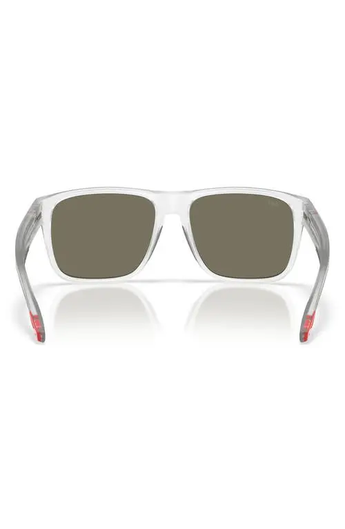 COSTA DEL MAR Spearo 59mm Polarized Mirrored Rectangular Sunglasses - Matte Clear/blue Mirror 580g