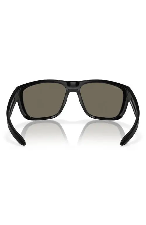 COSTA DEL MAR Ferg 59mm Polarized Mirrored Rectangular Sunglasses - Black/blue Mirror 580g