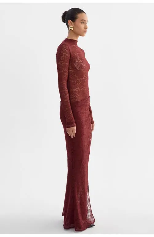 LAMARQUE Krysta Lace Maxi Dress - Vamp