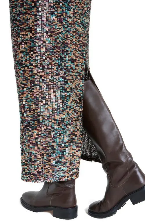 TWP Sylkie Sequin Silk Skirt - Dark Chocolate