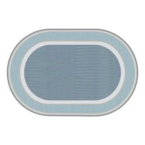 KAPLAN EARLY LEARNING COMPANY Sense Of Place Highland Stripe Blue Oval Carpet6' X 9 - Blue Stripe