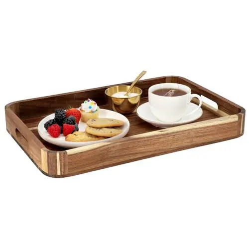 MEGACHEF Wood 17.75 X 12 Inch Rectangle Serving Tray - Acacia
