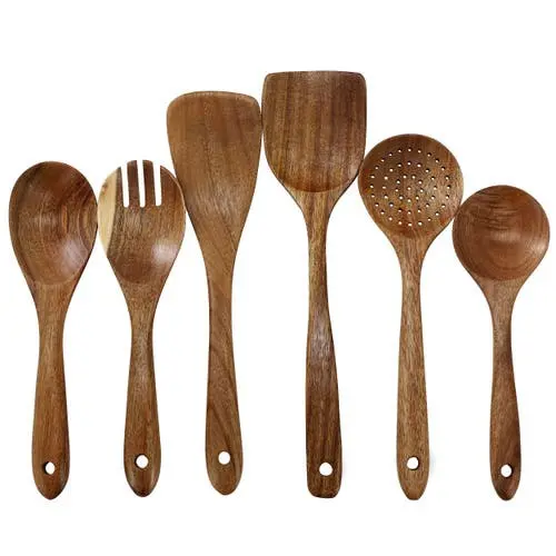 MEGACHEF 6 Piece Wood Kitchen Utensil Set - Acacia