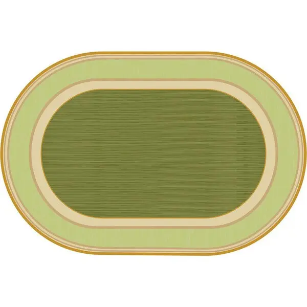 KAPLAN EARLY LEARNING COMPANY Sense Of Place Lowland Stripe Green Oval Carpet6' X 9 - Green Stripe
