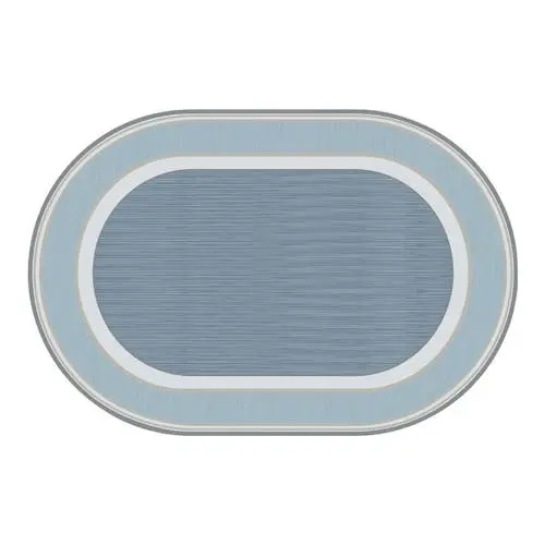 KAPLAN EARLY LEARNING COMPANY Sense Of Place Highland Stripe Carpet4' X 6' Oval - Blue