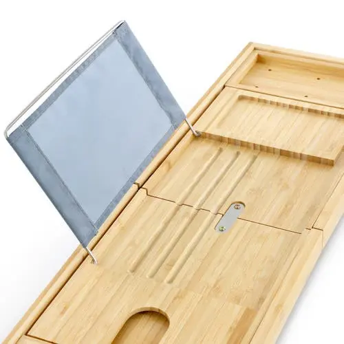MEGACHEF Expandable Wood Bath Tray