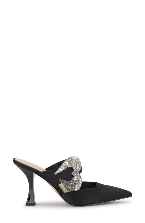 Jessica Simpson Favica Embellished Satin Slide Mule - Black