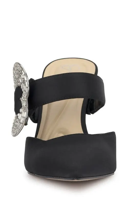 Jessica Simpson Favica Embellished Satin Slide Mule - Black