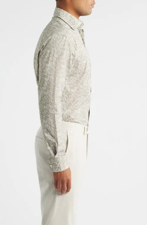 JACK VICTOR Lincoln Floral Stretch Cotton Button-up Shirt