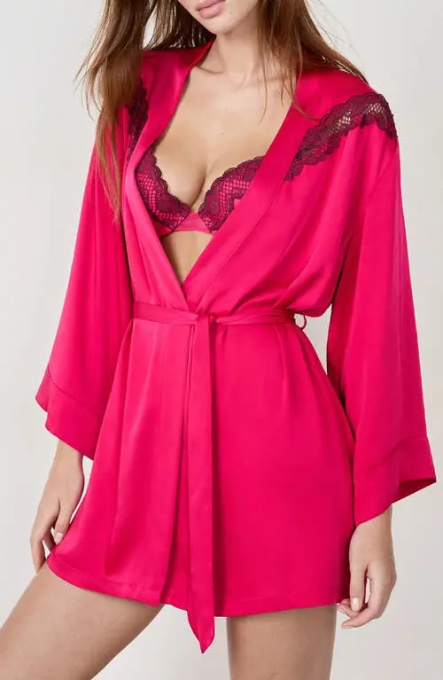 ETAM Attitude Deshabille Lace Trim Satin Robe
