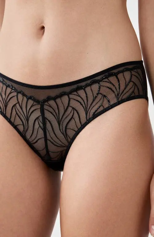 ETAM Envolee Lace & Satin Hipster Panties - Black