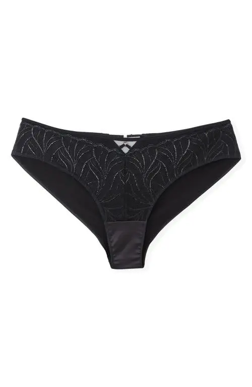 ETAM Envolee Lace & Satin Hipster Panties - Black