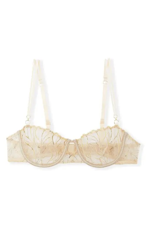 ETAM Envolee N°9 Embroidered Underwire Bra - Beige/gold