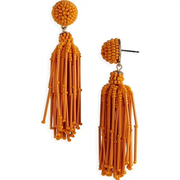 Carolina Herrera Beaded Tassel Drop Earrings - Tiger Lily