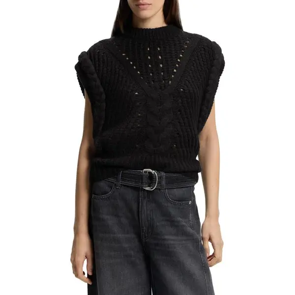 BOSS Fastina Cable Stitch Sleeveless Sweater