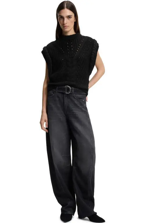 BOSS Fastina Cable Stitch Sleeveless Sweater