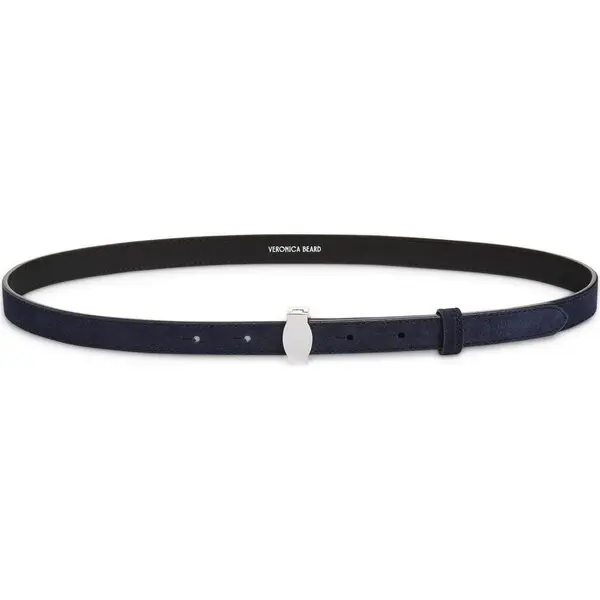 Veronica Beard Dash Suede Belt - Navy