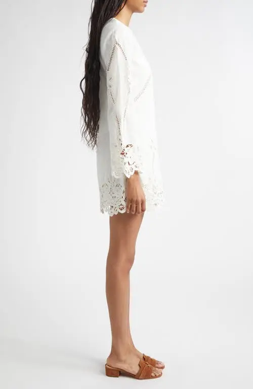 Veronica Beard Amberg Cotton & Linen Eyelet Minidress