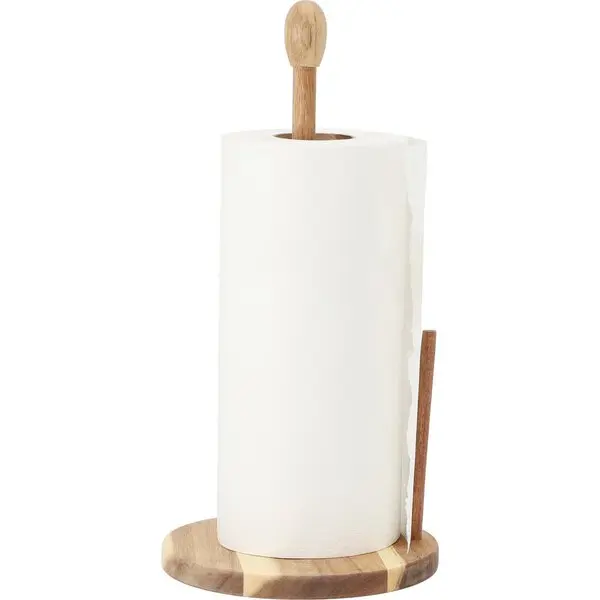 MEGACHEF 14 Inch Wood Paper Towel Holder - Acacia