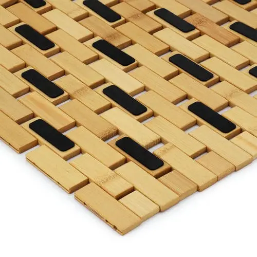 MEGACHEF Wood 16.25 X 24.5 Inch Rectangle Bathroom Mat