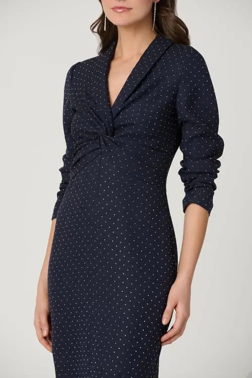 SHOSHANNA MIDNIGHT Asher Crystal Twill Dress