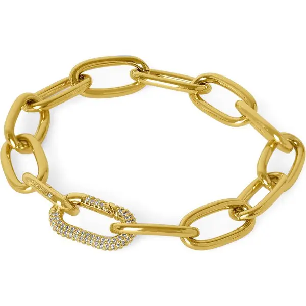 DEAN DAVIDSON Solene Pavé Statement Link Bracelet - White Cz/gold