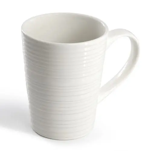 ELAMA Nikki 18 Piece Ribbed Porcelain Dinnerware And Serving Bowl Set