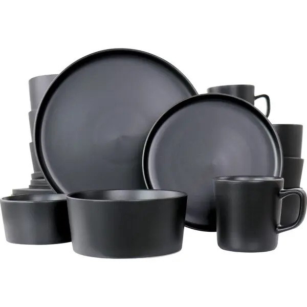 ELAMA Luxmatte 20 Piece Dinnerware Set - Black