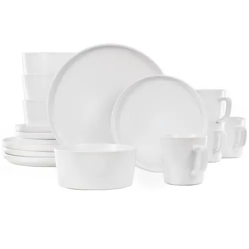 ELAMA Luxmatte 16 Piece Dinnerware Set - White