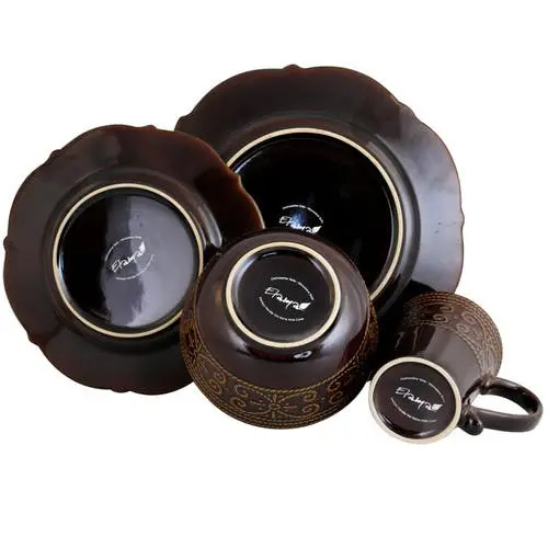 ELAMA Salia 16 Piece Stoneware Dinnerware Set