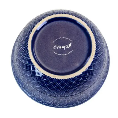 ELAMA Indigo Lotus 16 Piece Square Dinnerware Set