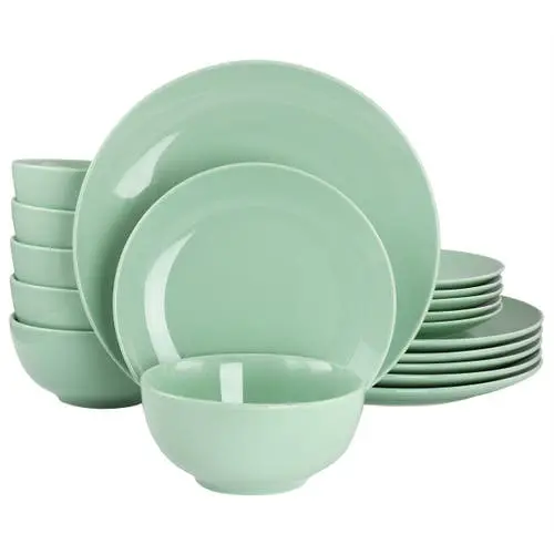 ELAMA Luna 18 Piece Porcelain Dinnerware Set - Green