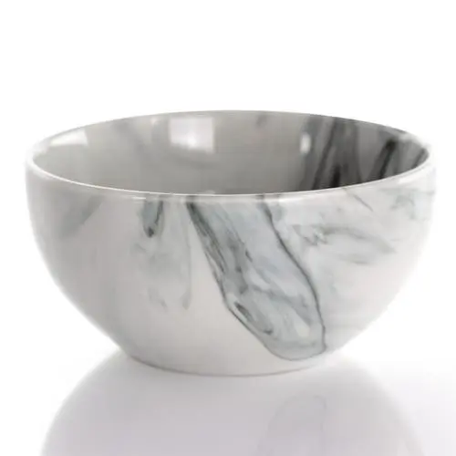 ELAMA Fine Marble 16 Piece Stoneware Dinnerware Set - White