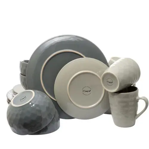 ELAMA Tahitian Pearl 16 Piece Stoneware Dinnerware Set