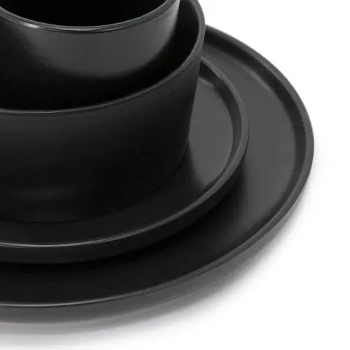 ELAMA Luxmatte 16 Piece Dinnerware Set - Black