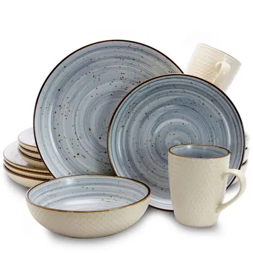 ELAMA Mellow 16-piece Dinnerware Set - Blue