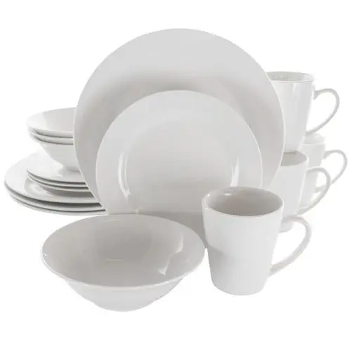 ELAMA Marshall 16 Piece Porcelain Dinnerware Set - White
