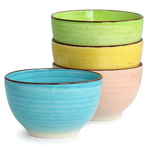 ELAMA Hudson 12 Piece Double Bowl Stoneware Dinnerware Set