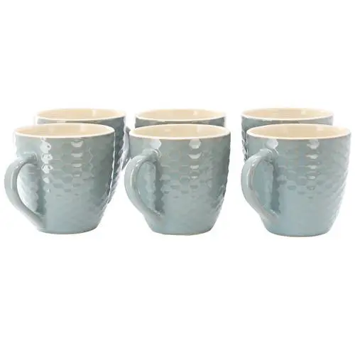 ELAMA Honeycomb 6 Piece 15 Oz. Mug Set