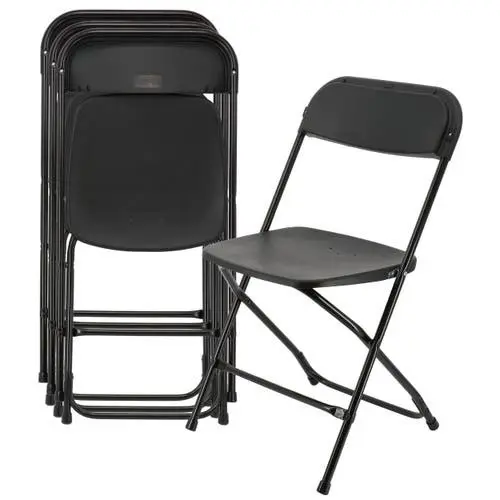 ELAMA 4 Piece Plastic Folding Chair - Black